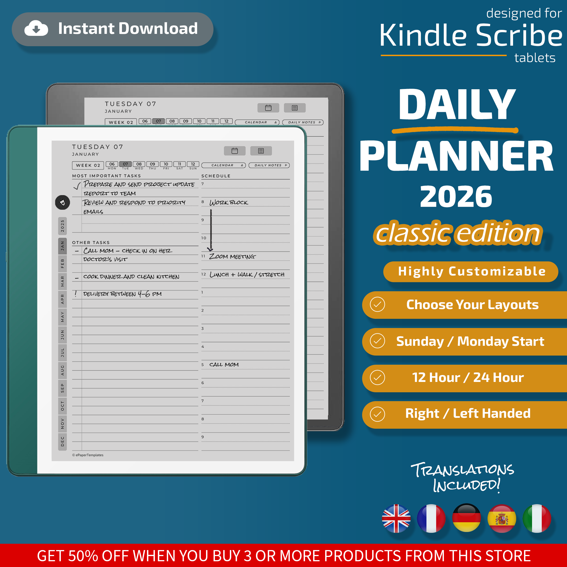 Daily Planner for Kindle Scribe